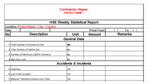 HSE Activities & Statistics Reporting Procedure Template for ...